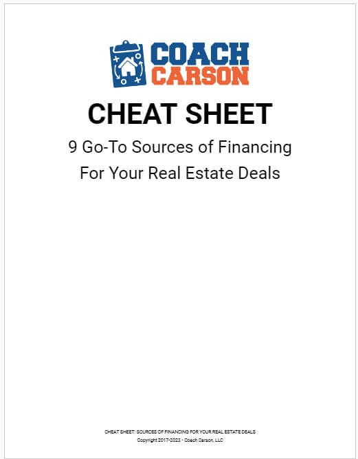 screenshot of Cheat Sheet - 9 financing Strategies - Coach Carson
